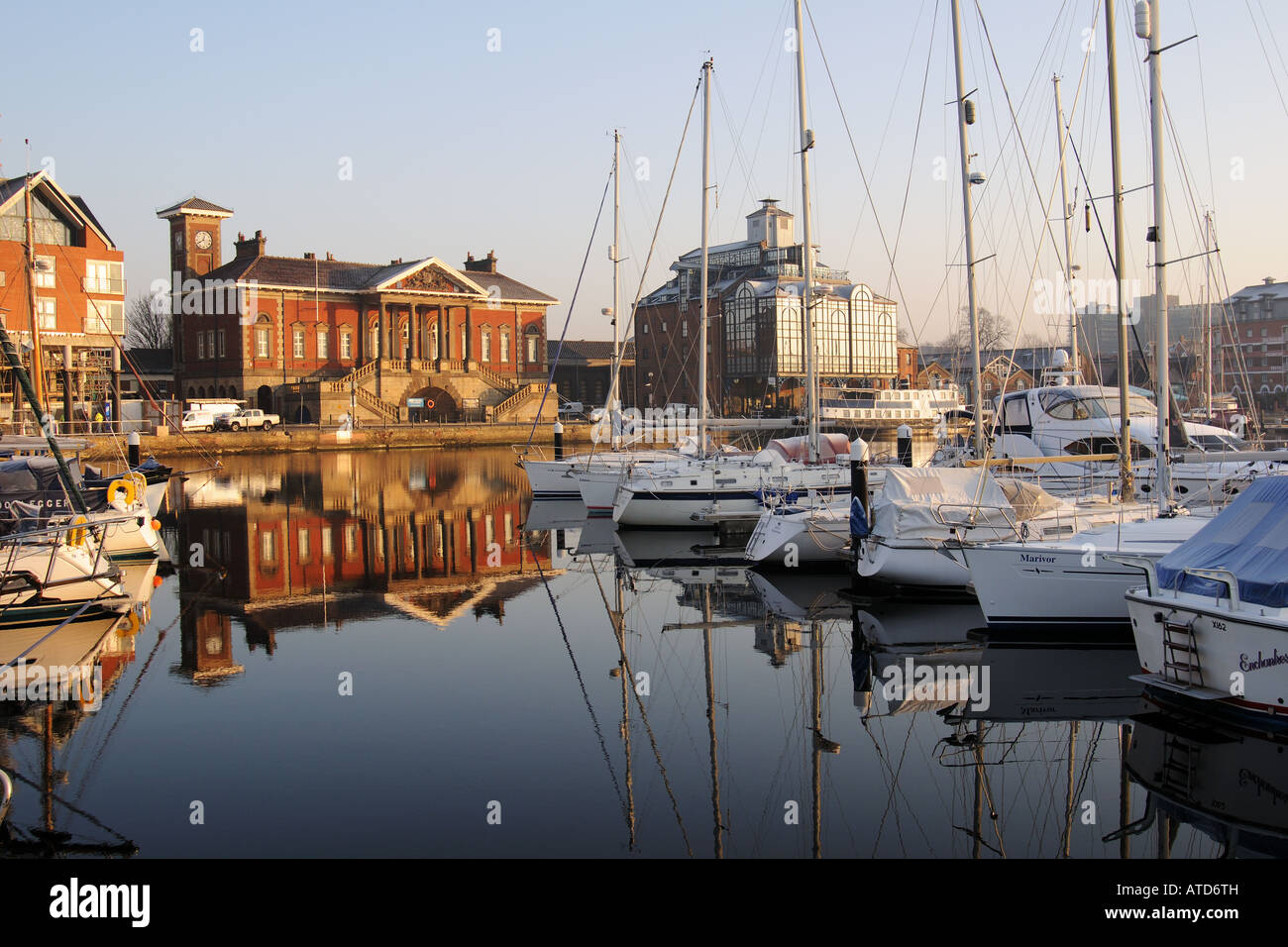 Regeneration of the Wet Dock and Neptune Quay on a frosty morning on ...