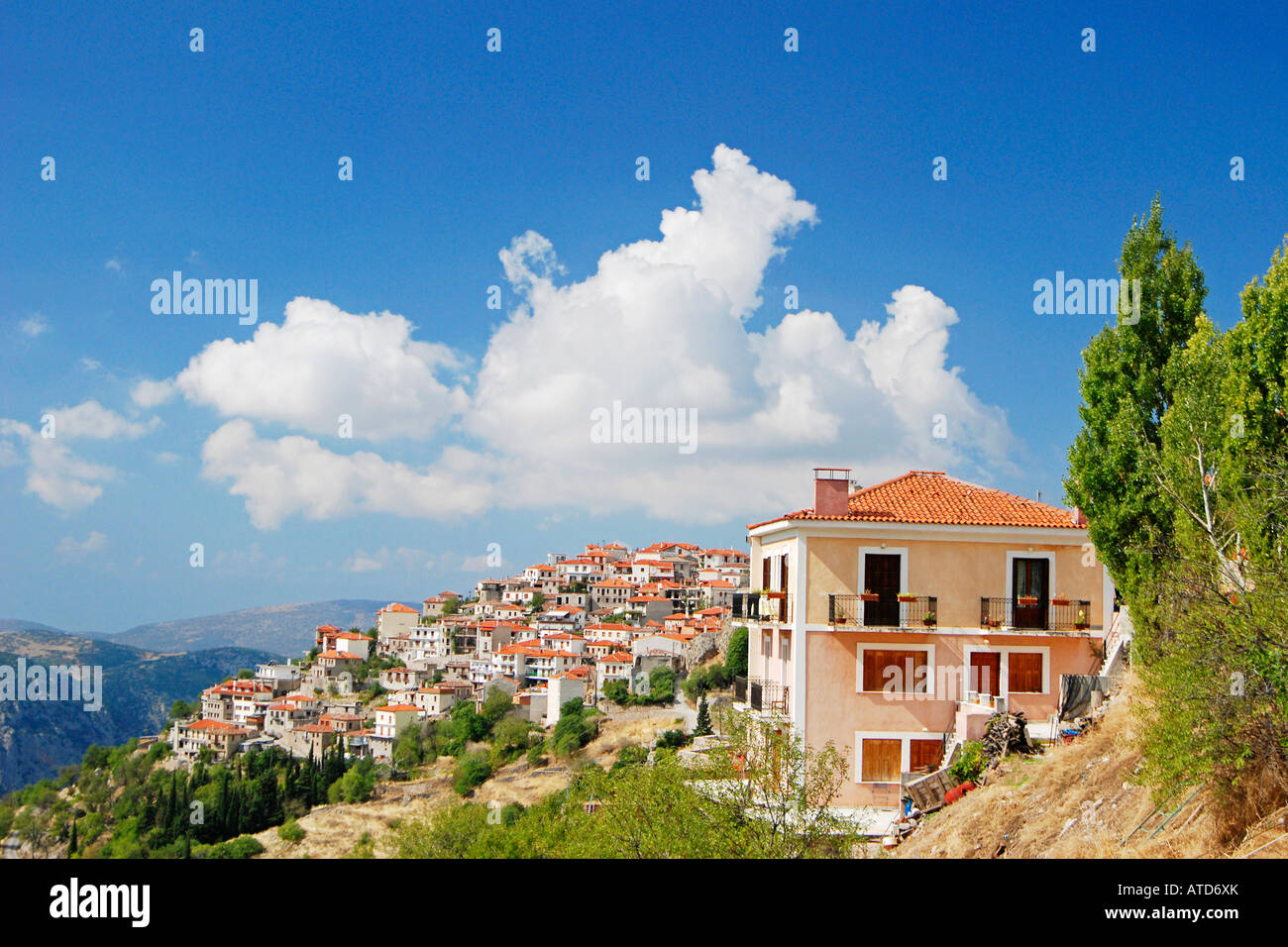 The town of Delphi, Greece Stock Photo - Alamy