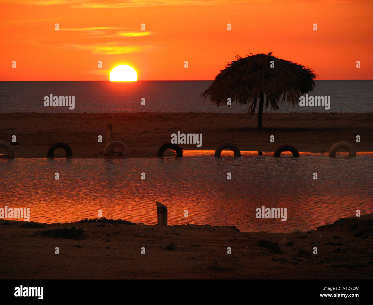sunset view, Araya beach, Peninsula of Araya, Sucre state, Venezuela ...