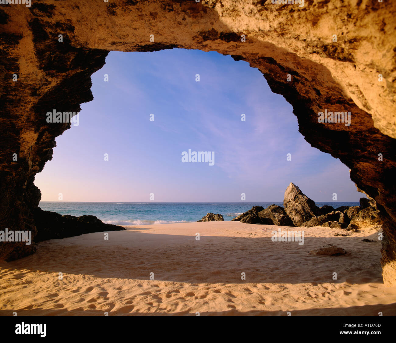 View of the beach and ocean seen through the Arch At Tucker's Town ...
