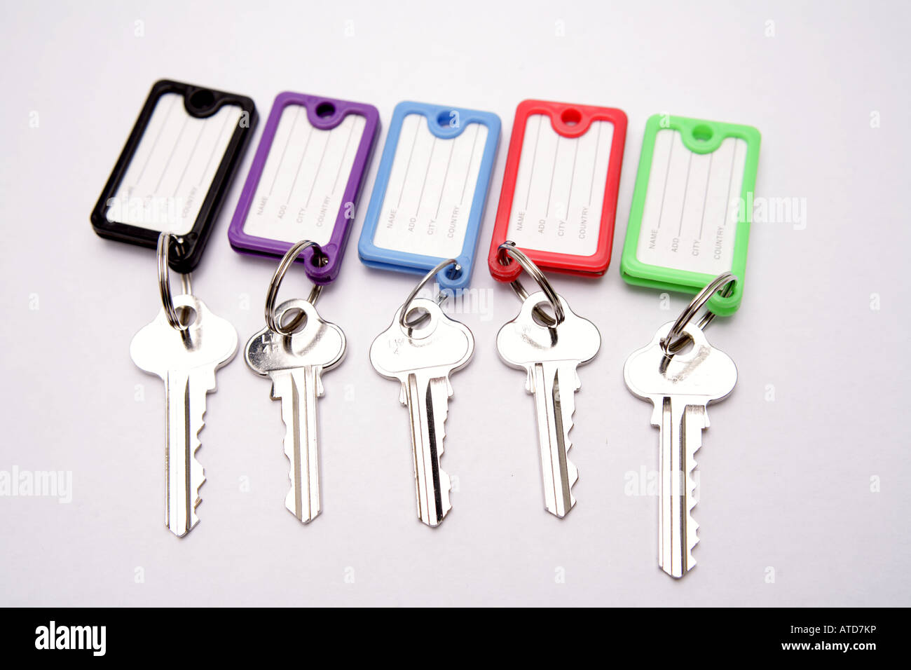 Keys and tags Stock Photo - Alamy