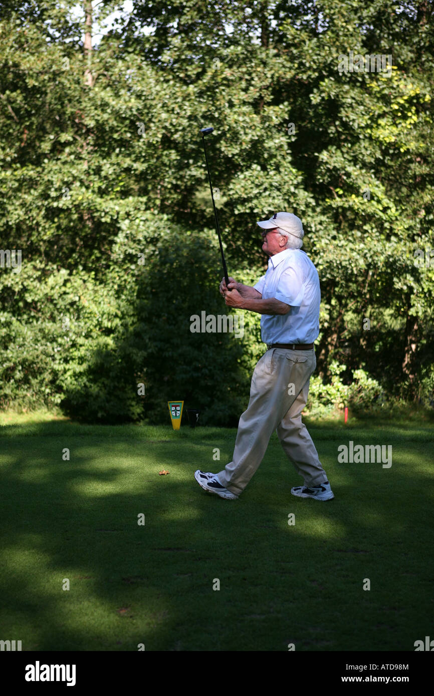 Golf player at golf course Stock Photo - Alamy
