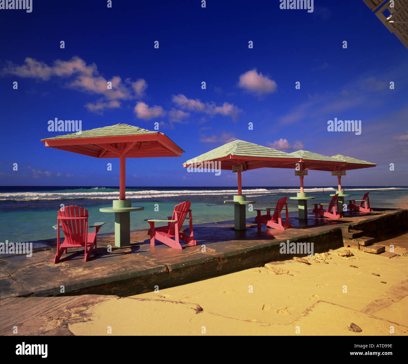 Colorful beach furniture South Beach Barbados Stock Photo - Alamy