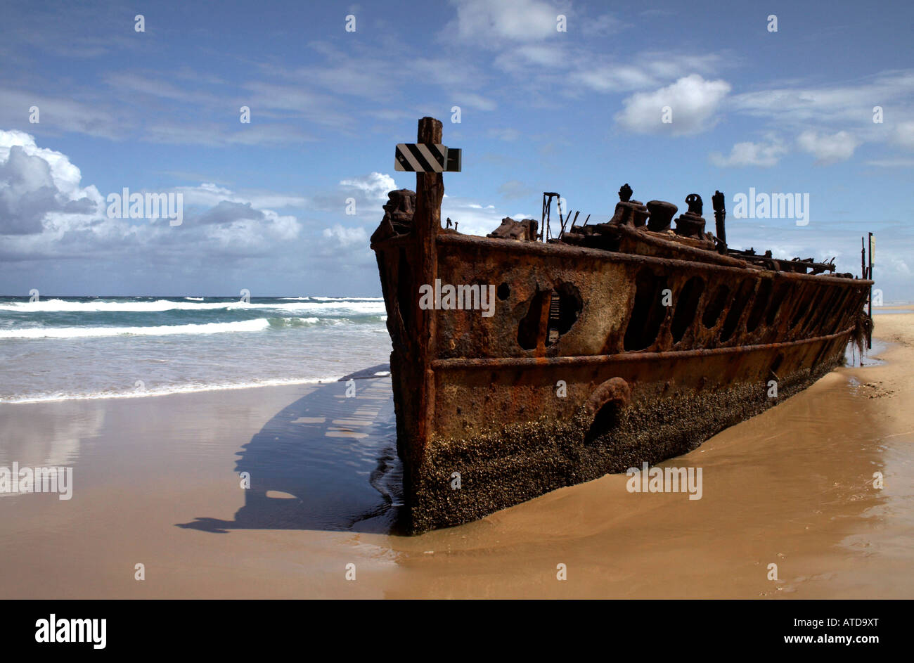 Maheno shipwreck on Fraser Island, Queensland, Australia Stock Photo ...