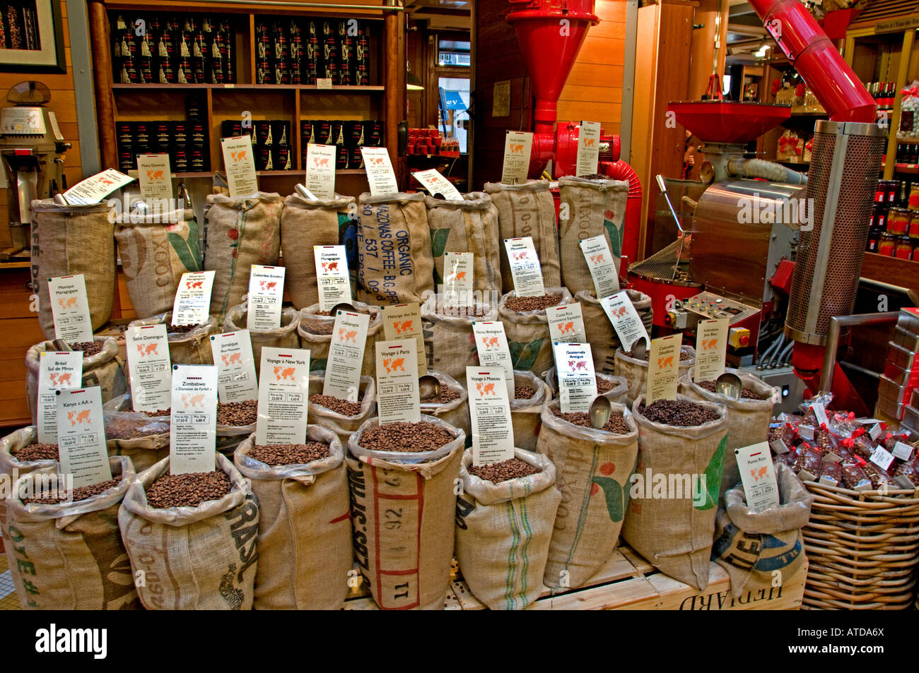 Place de Madeleine Paris luxury food shop Hediard coffee Stock Photo ...
