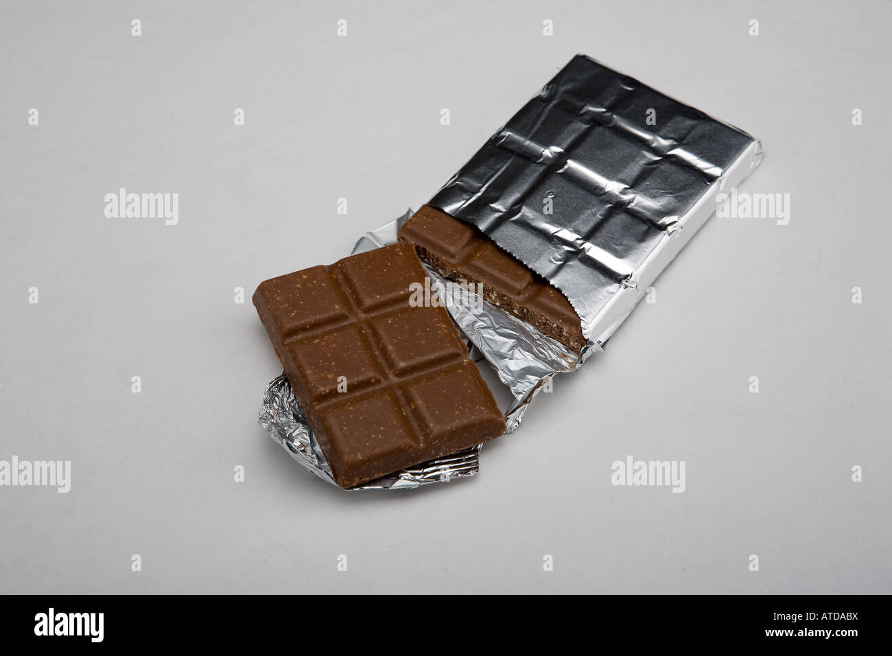 opened bar of chocolate Stock Photo - Alamy