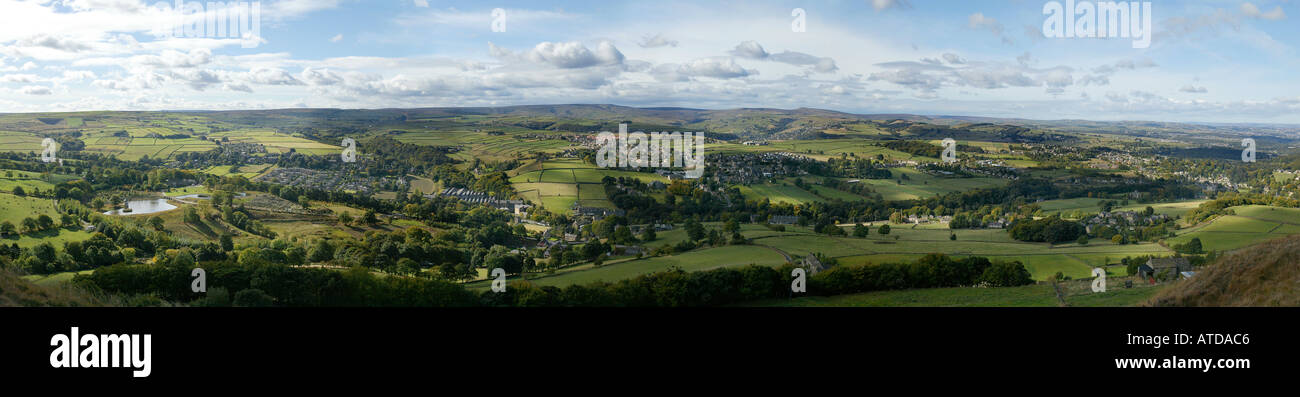 PANORAMIC LANDSCAPE VIEW OF JACKSON BRIDGE NEW MILL AND HOLMFIRTH FROM ...