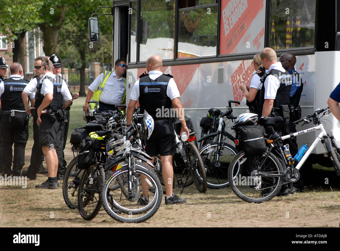 Police at the Mayors Newham Show in Central Park East Ham London 16 ...