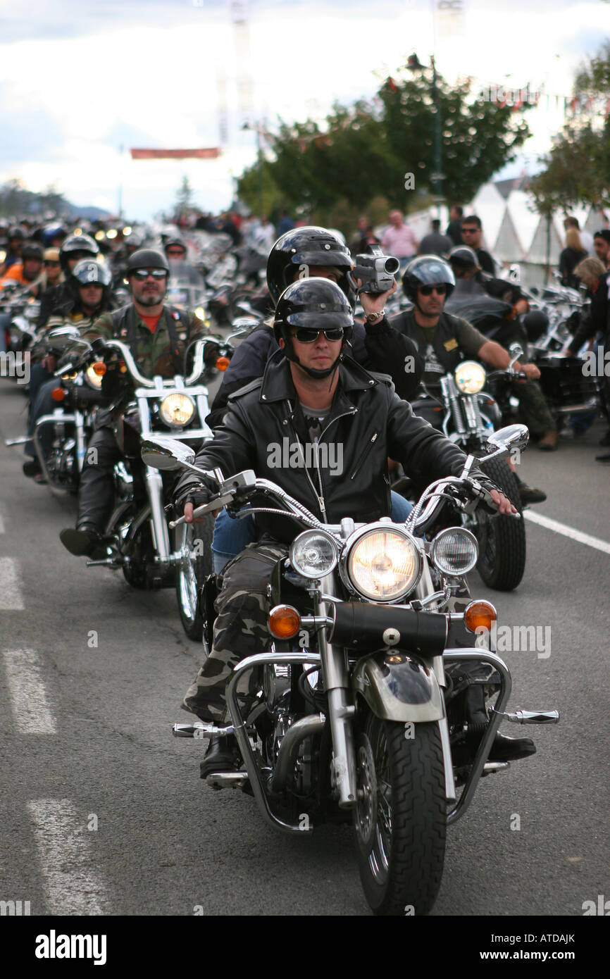 Group of bikers Stock Photo - Alamy
