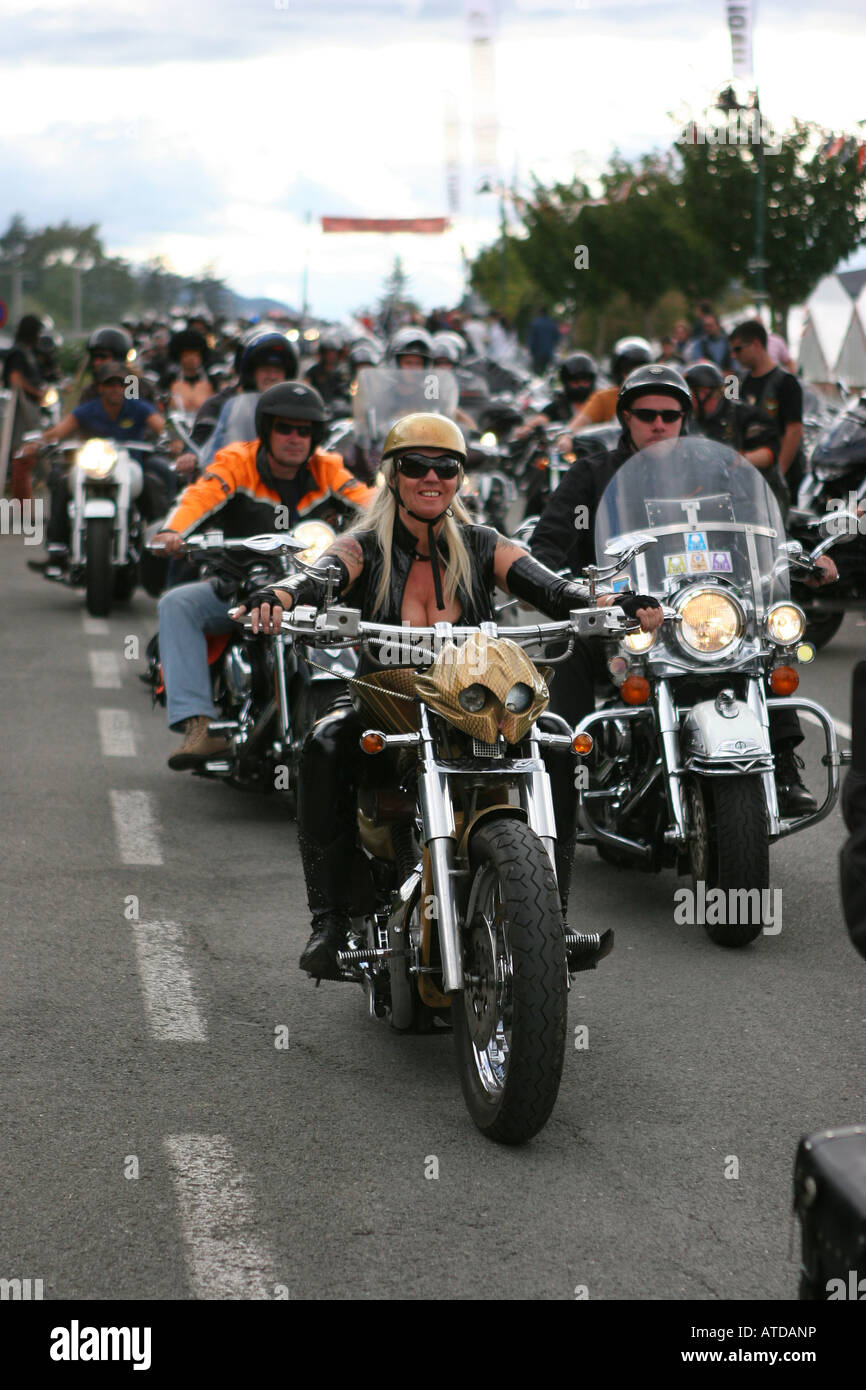 Group of bikers Stock Photo - Alamy