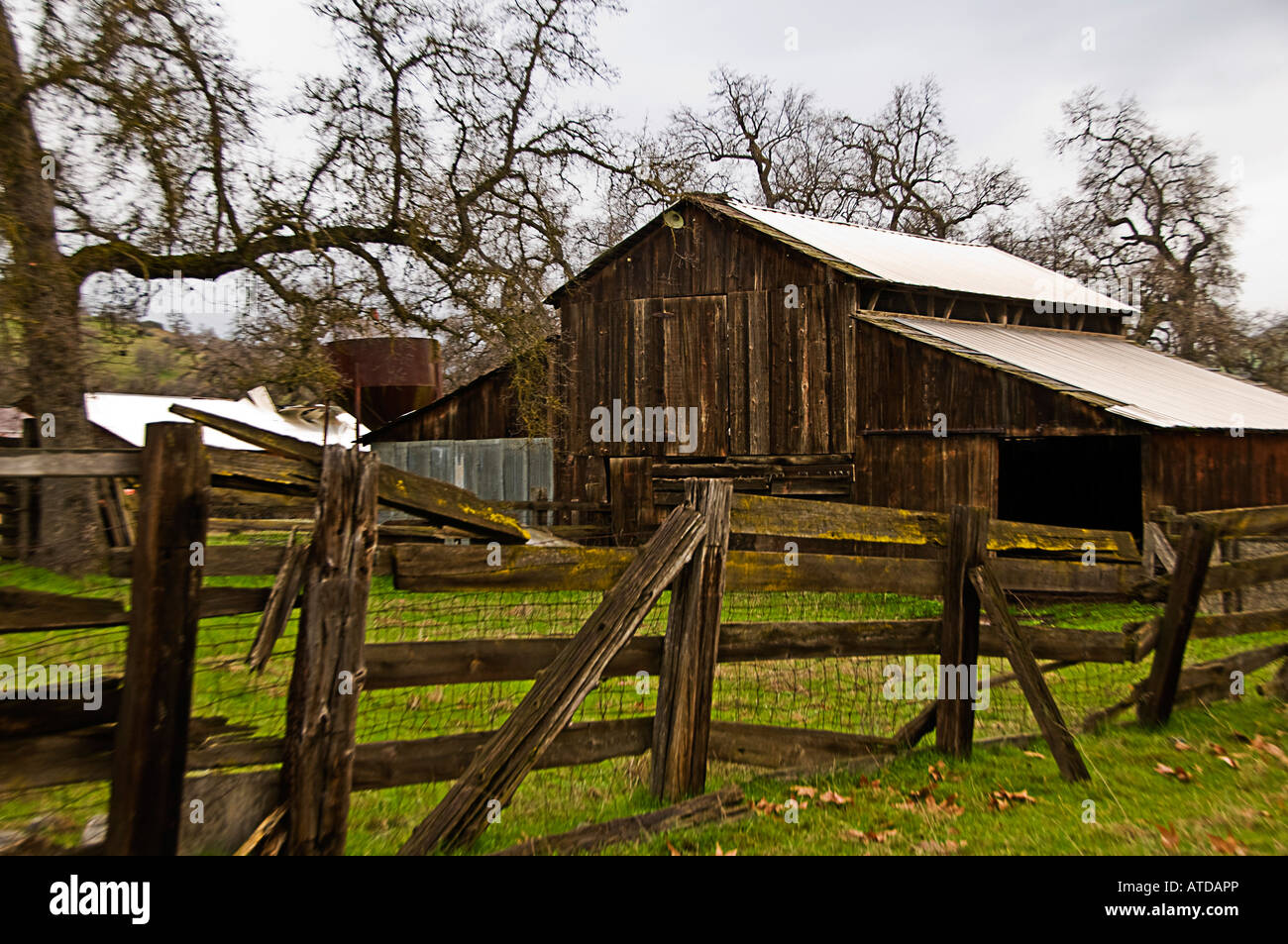 Old Wooden Barn And Fence Stock Photo - Alamy