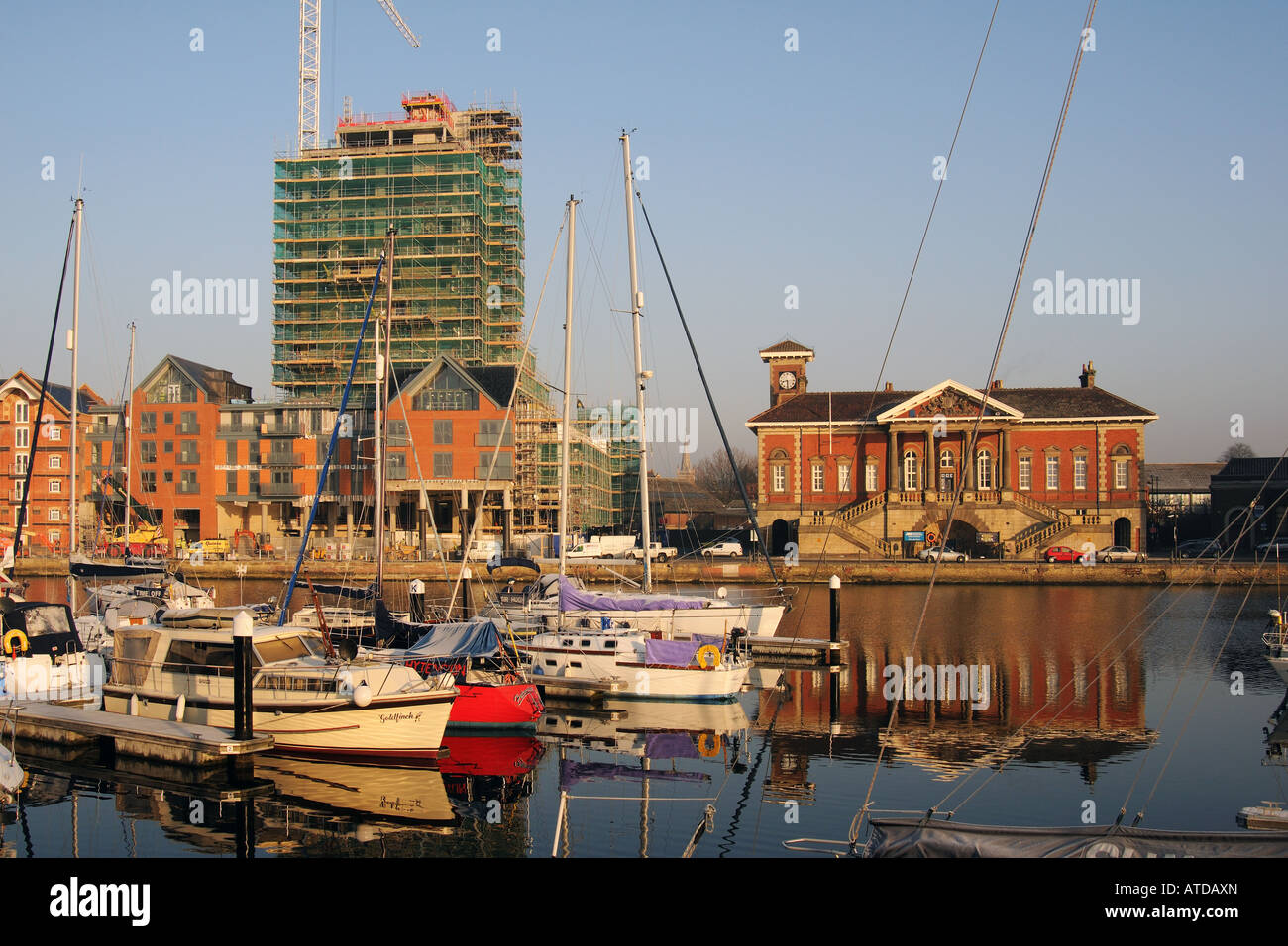 Regeneration of the Wet Dock and Neptune Quay on a frosty morning on ...