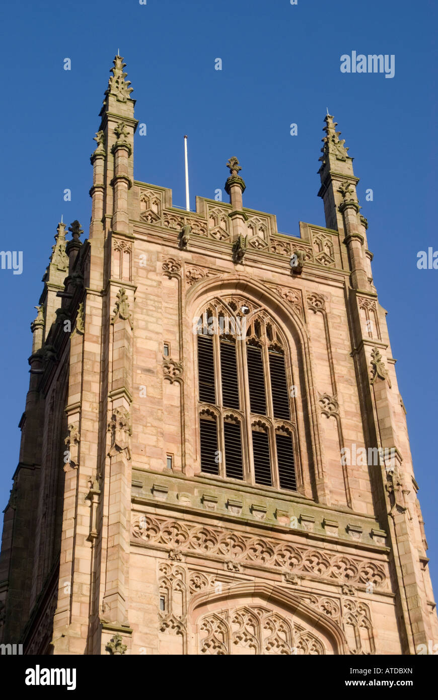 Derby Cathedral tower Stock Photo - Alamy