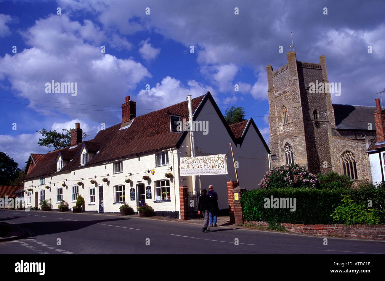 Church and pub Orford Suffolk England Stock Photo - Alamy