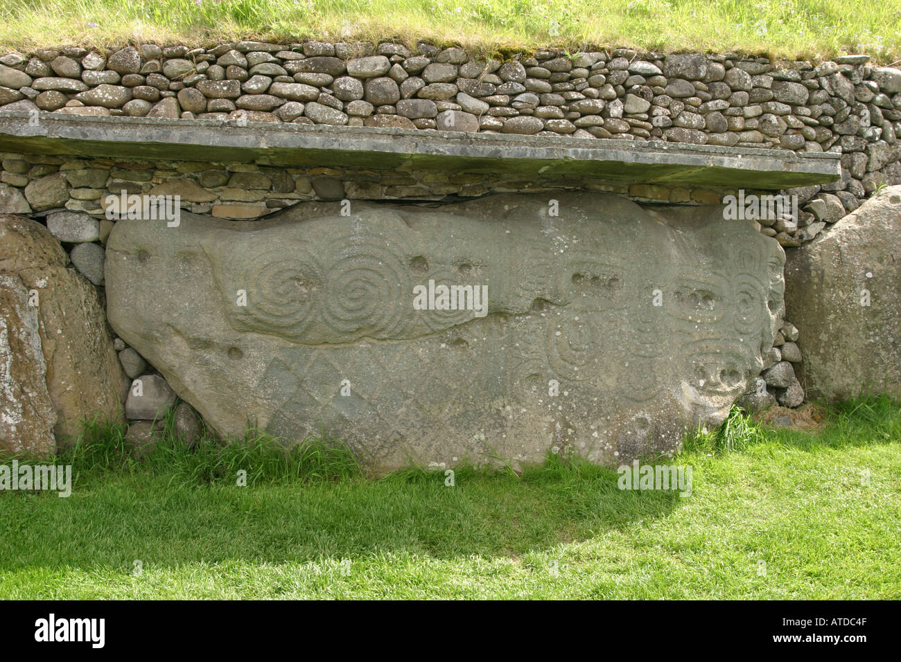 The main mound and kerb stones at Knowth in Ireland Stock Photo - Alamy