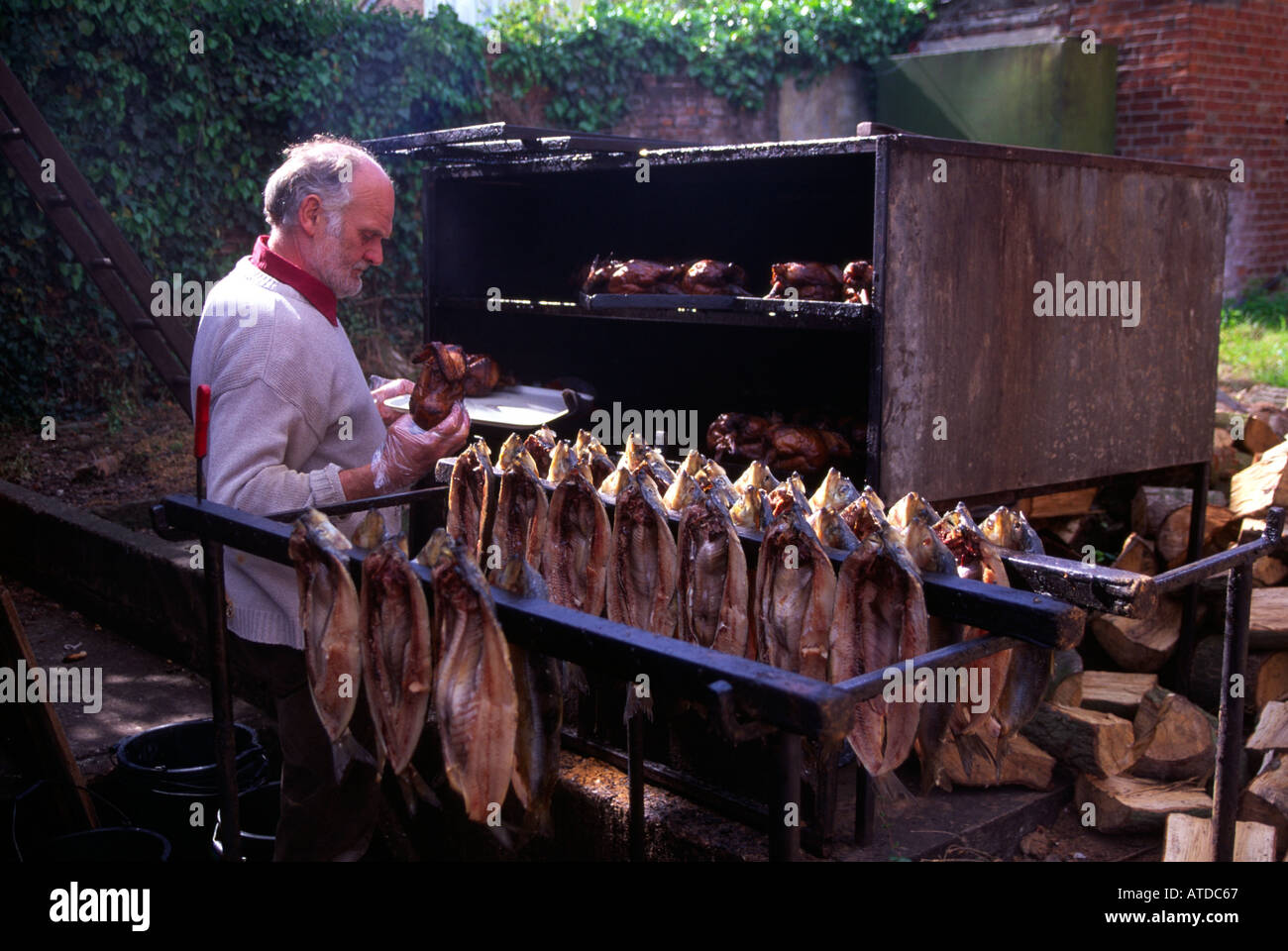 Smoked fish Richardson s smokehouse Orford Suffolk England Stock Photo ...