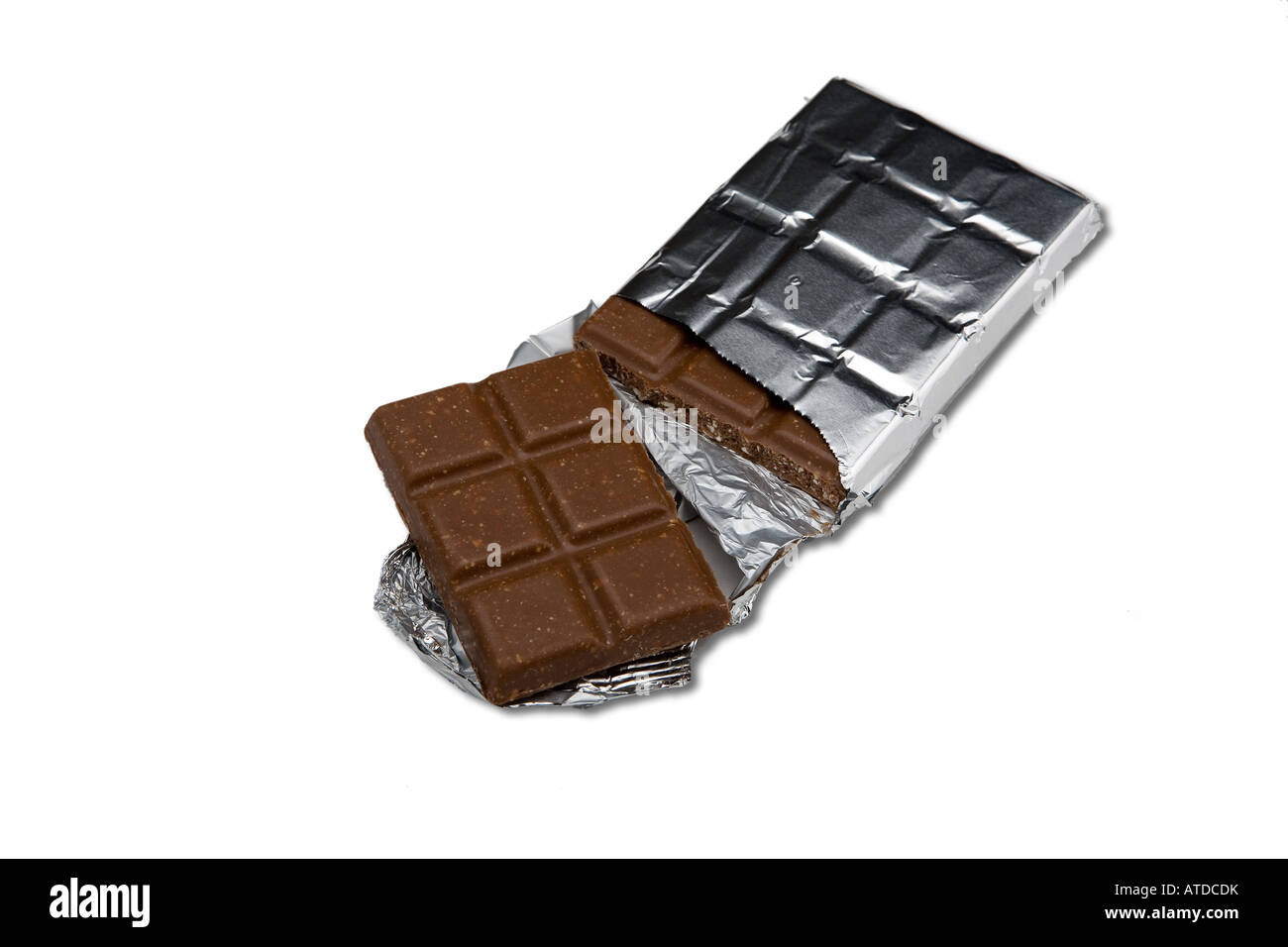opened bar of chocolate Stock Photo - Alamy