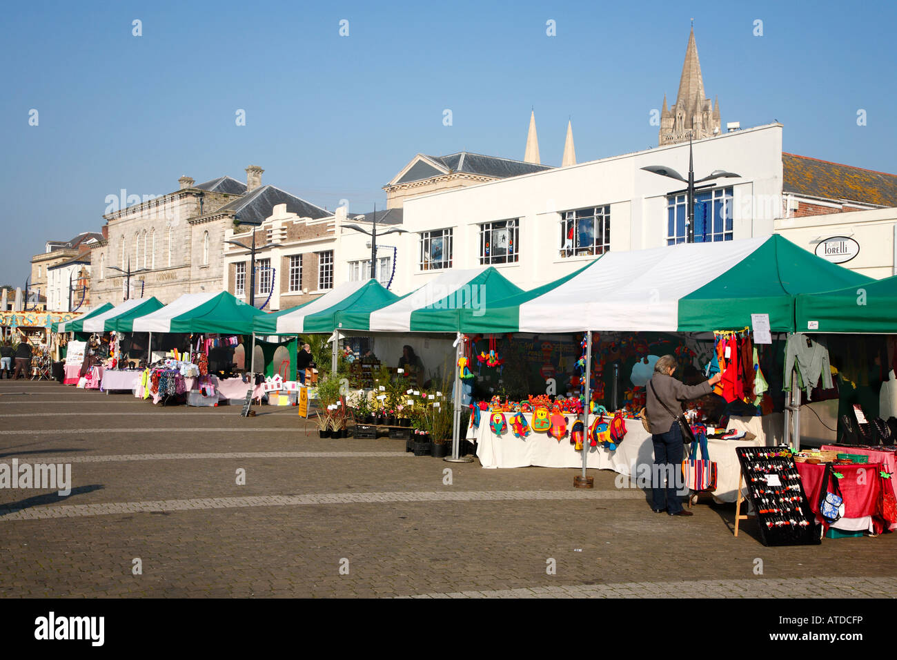 A street market in Truro, Cornwall UK Stock Photo - Alamy