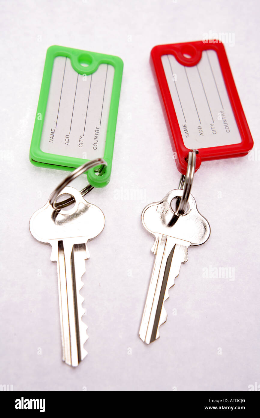 Keys and tags Stock Photo - Alamy