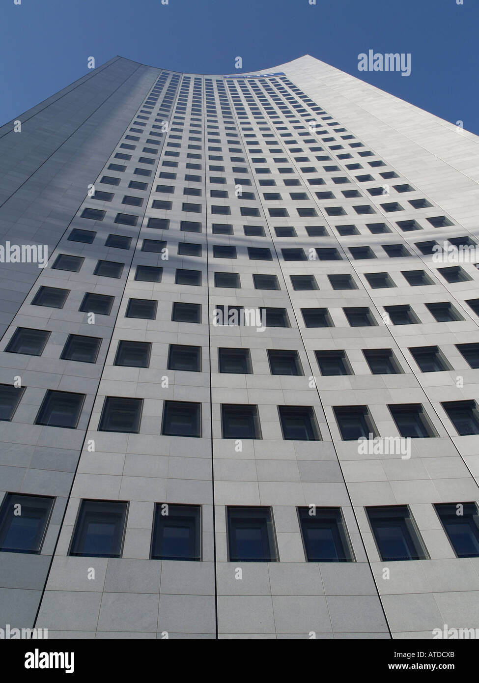Facade of the high-rise building of the mdr in Leipzig, Saxony, Germany ...