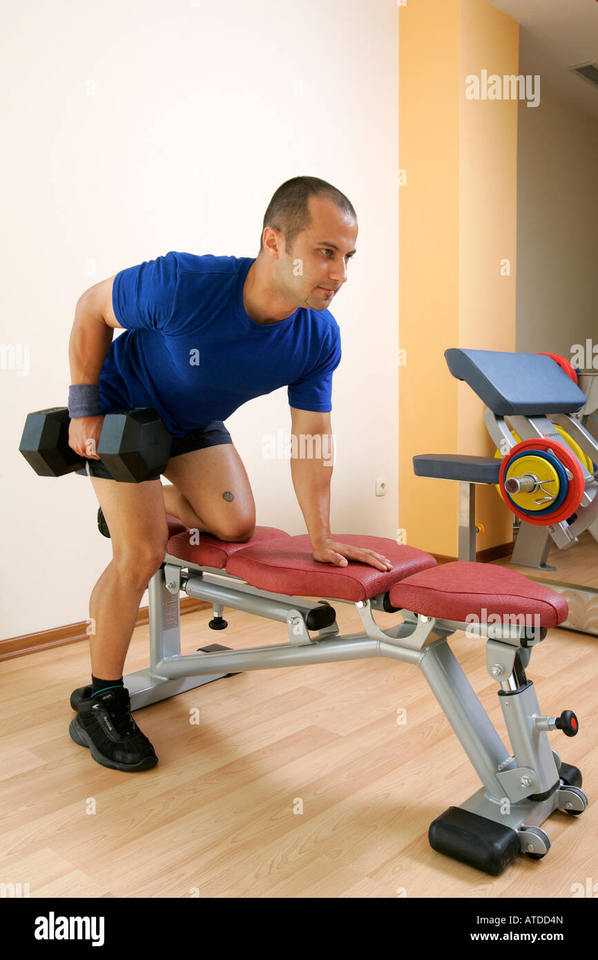 Fitness club gym healthy sport muscles training Stock Photo - Alamy