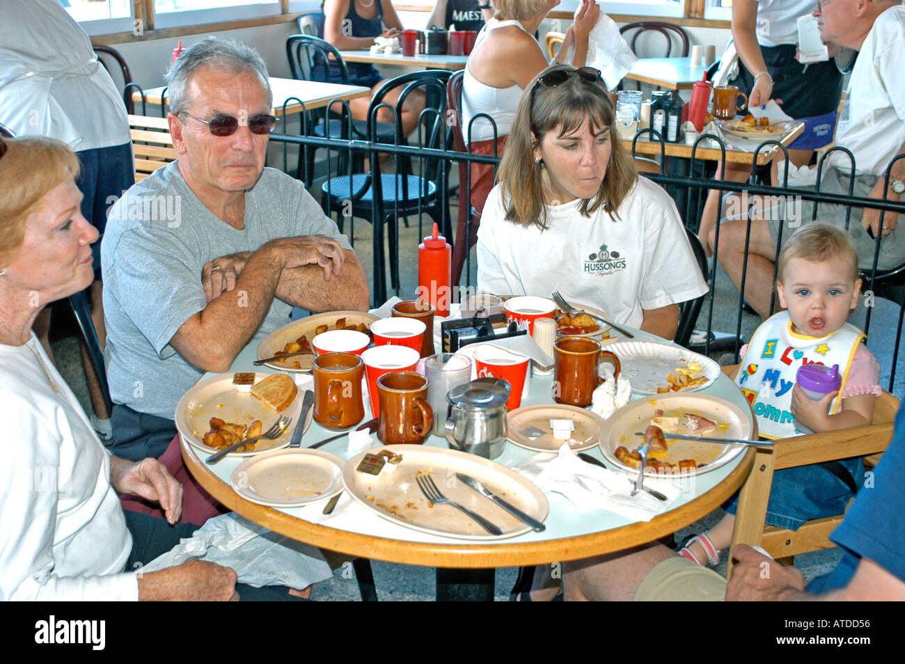 Ocean City, NJ, USA, American Family in Restaurant on "Jersey Shore ...