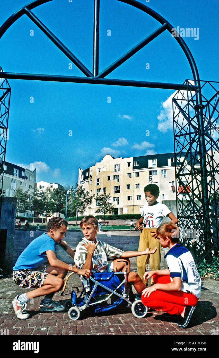 Multicultural, PARIS France, Mixed Group of French Children, Friends in ...