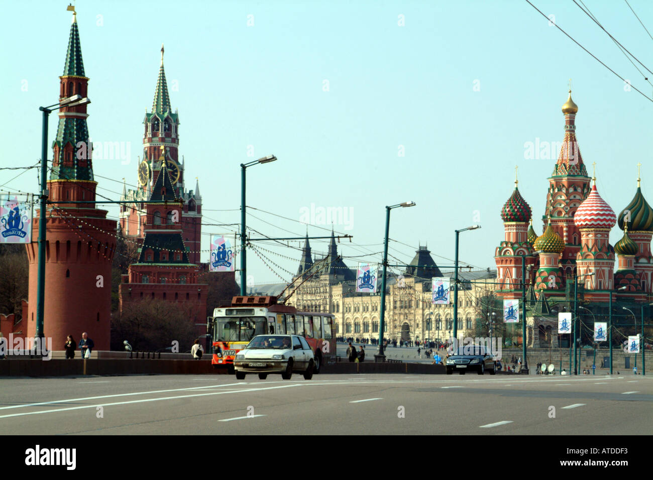 Blue sky red square moscow russia travel holiday destination hi-res ...