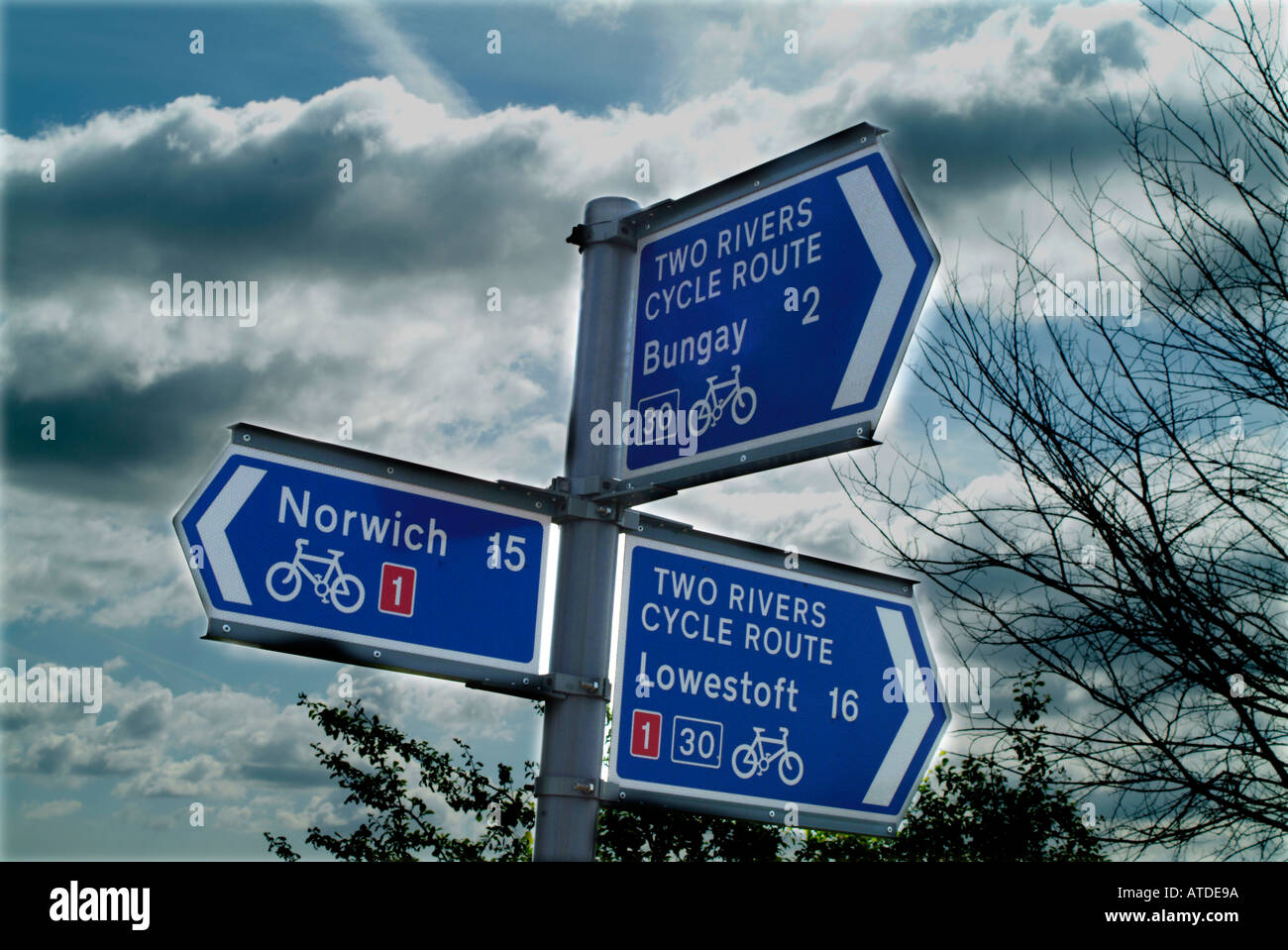 Roadside direction signpost Norfolk Stock Photo - Alamy