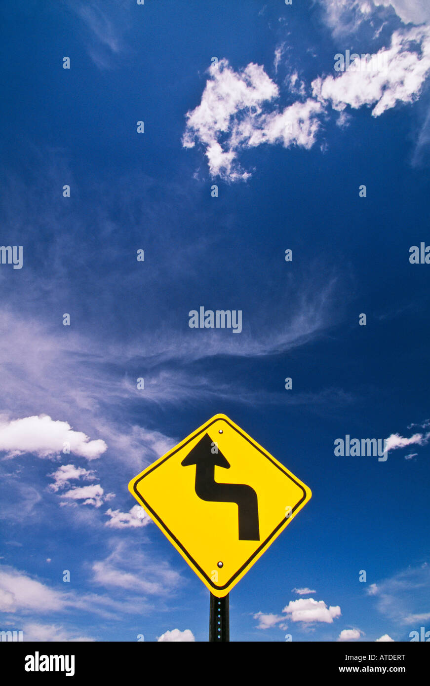 Road sign and clouds Santa Fe New Mexico Stock Photo - Alamy