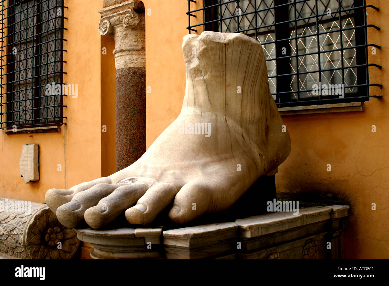 Fragment of the gigantic staute of Constantine in the courtyard of the ...