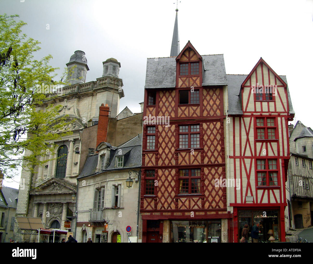 Place St Pierre in the town of Saumur Anjou France Stock Photo - Alamy