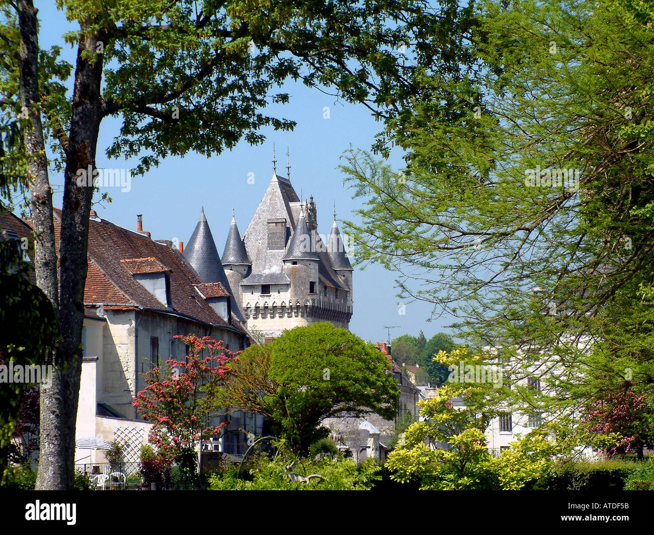 A view of the town of Loches in the Touraine region of France Stock ...