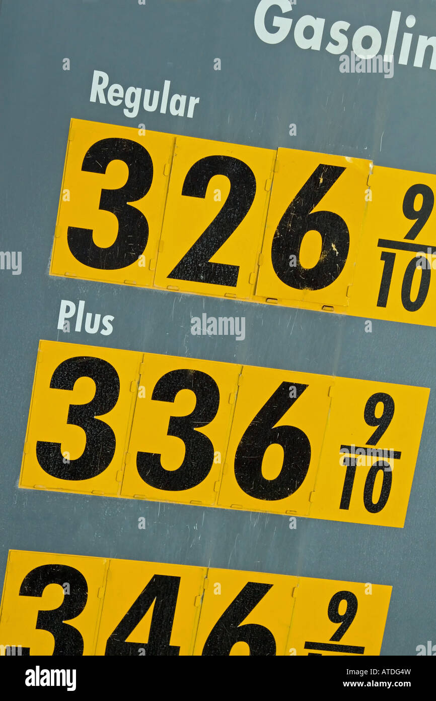 The sign of the time high gasoline prices everywhere Stock Photo - Alamy