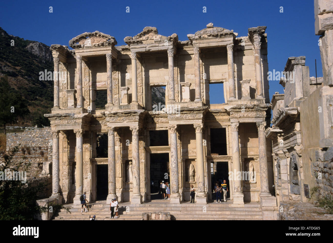 Celsus Library Ephesus Turkey Turkish Greek Roman Stock Photo - Alamy