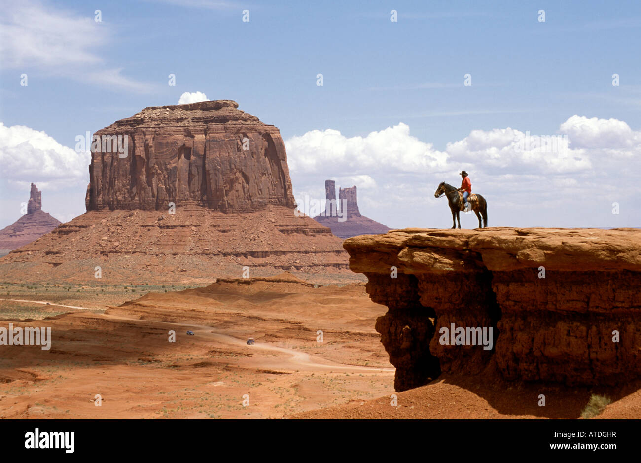 AZ Monument Valley Bruce Native American Navajo Indian on a bluff model ...