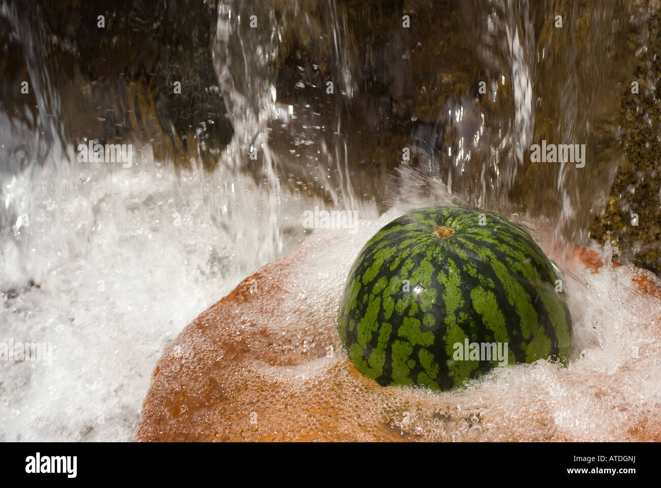 Watermelon under running water Stock Photo - Alamy