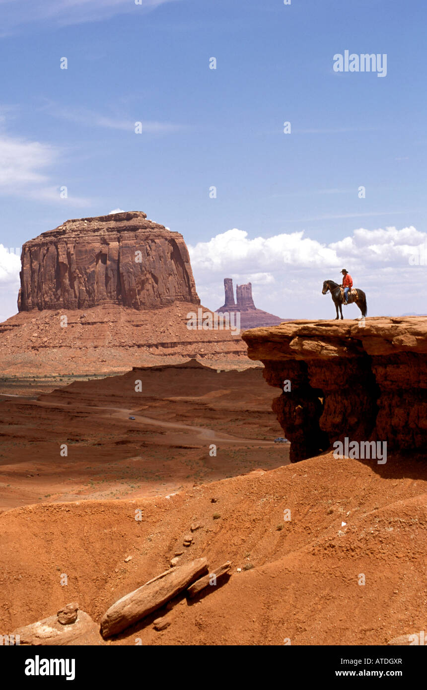 AZ Monument Valley Bruce Native American Navajo Indian on a bluff model ...