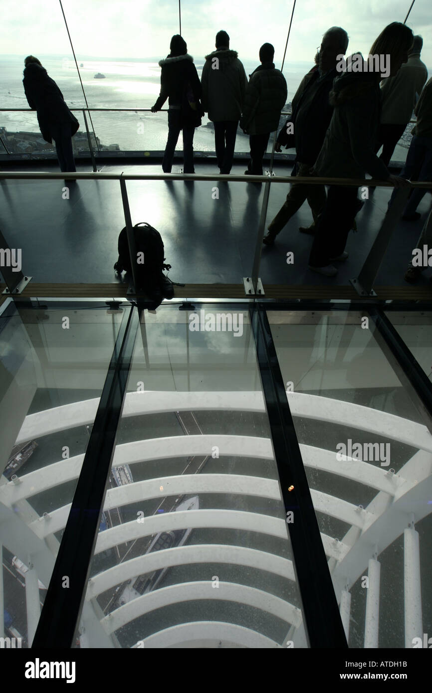 Glass floor and Interior of the Spinnaker Tower in Portsmouth England ...