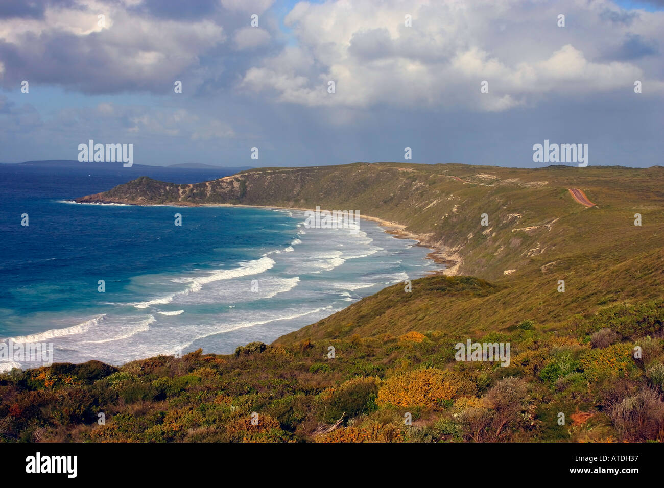 Rugged coastal views of the Southern Ocean along the Great Ocean Drive ...