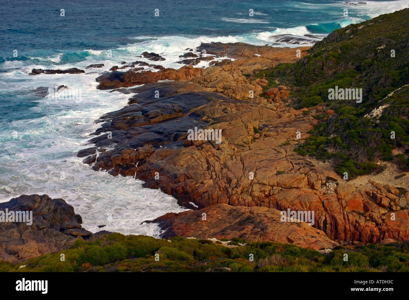 Rugged coastal views of the Southern Ocean along the Great Ocean Drive ...