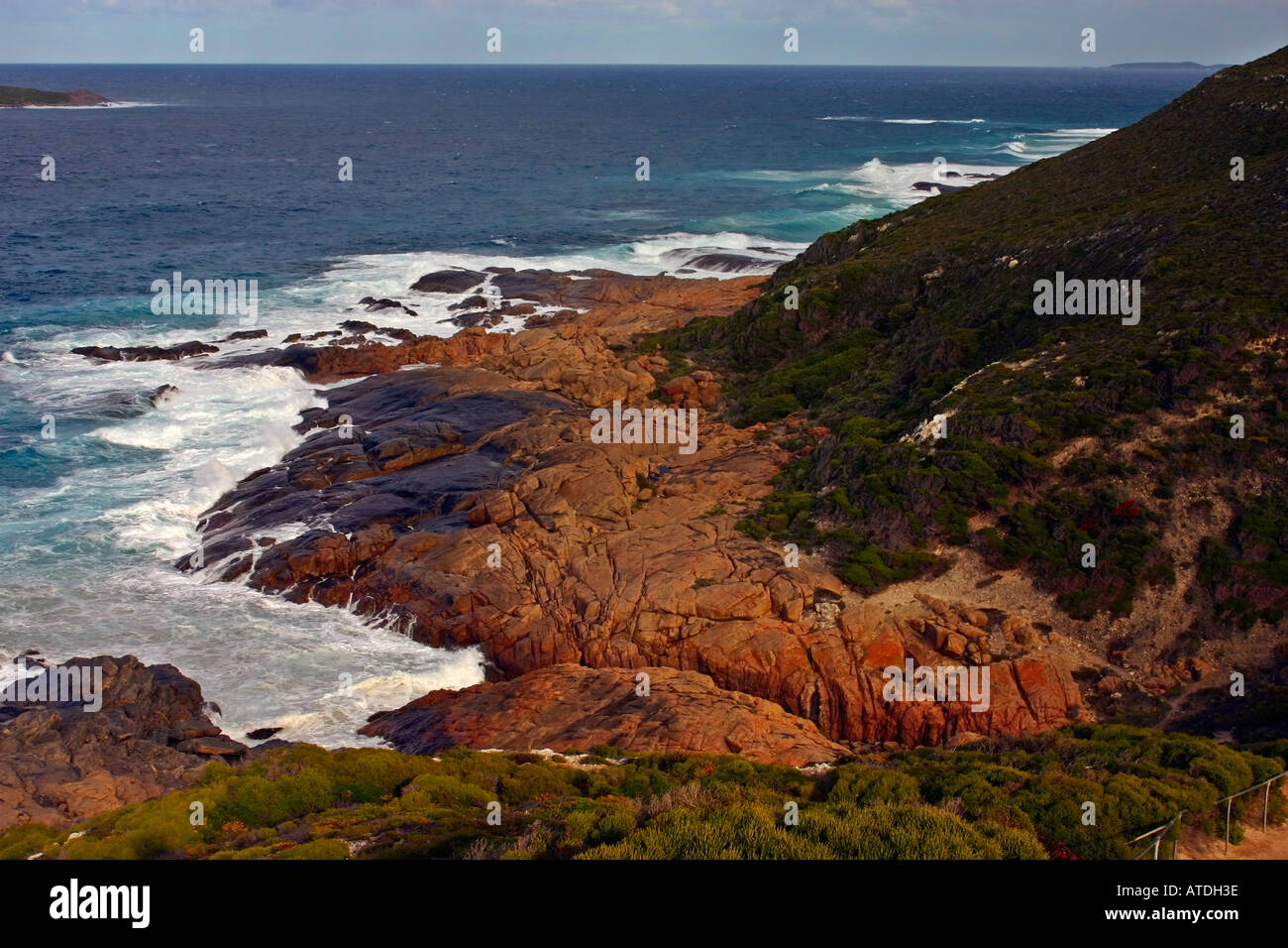 Rugged coastal views of the Southern Ocean along the Great Ocean Drive ...