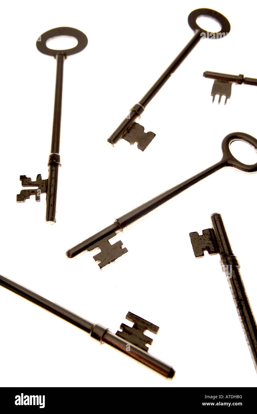 Keys over white background Stock Photo - Alamy