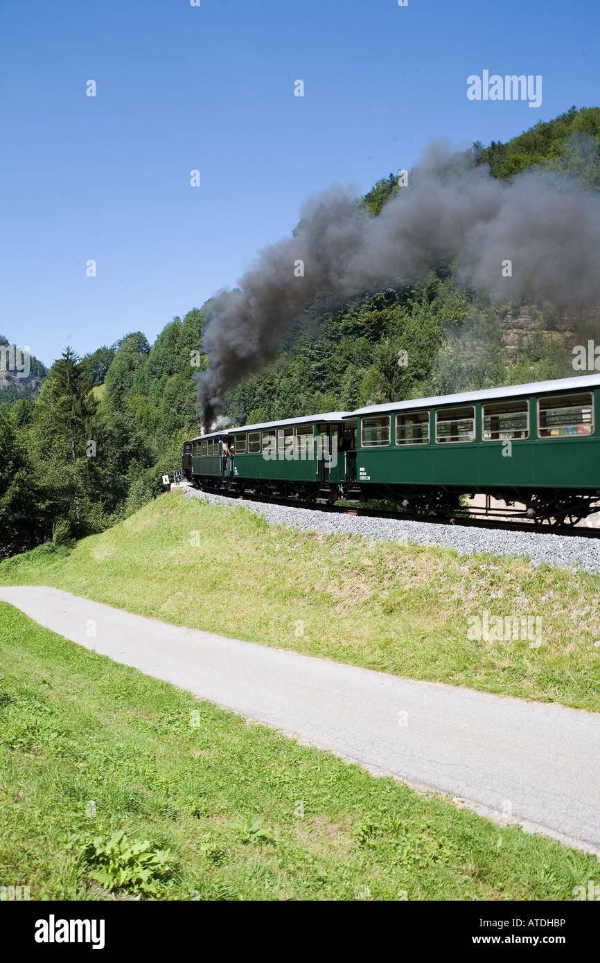 Railway bridge with steam engine and trailer Stock Photo - Alamy