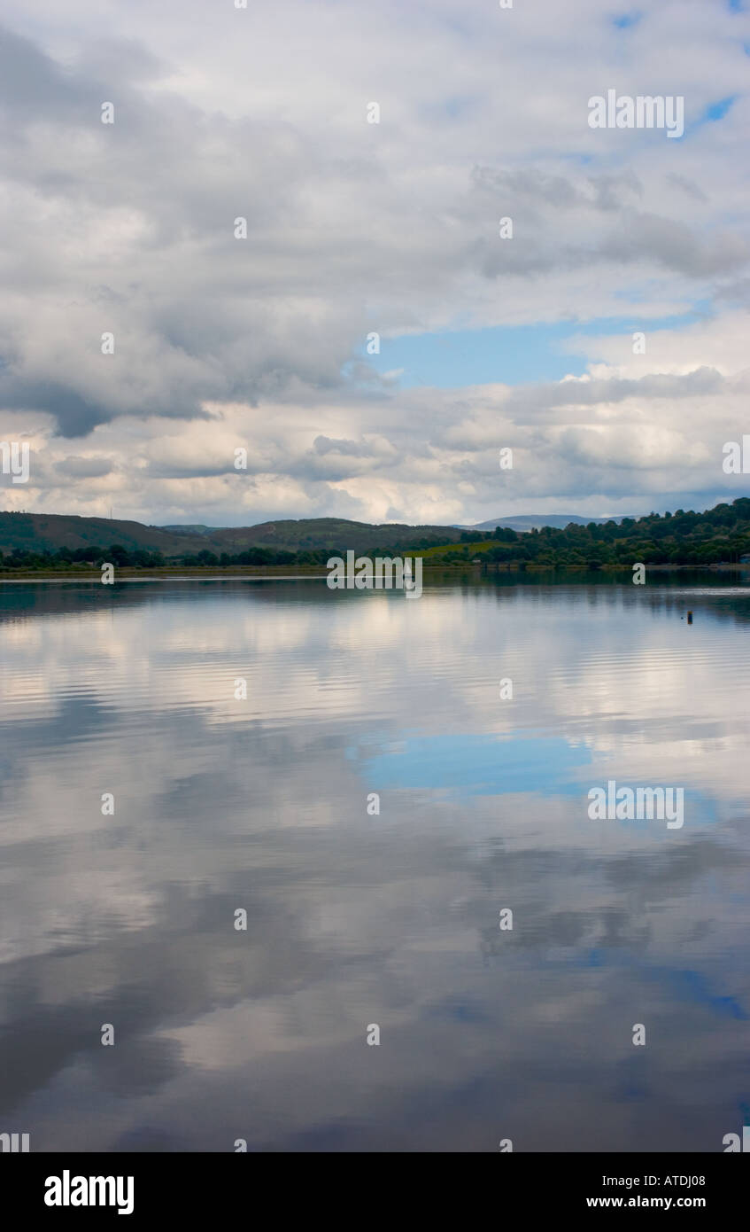 Reflections on Bala lake in North Wales Stock Photo - Alamy