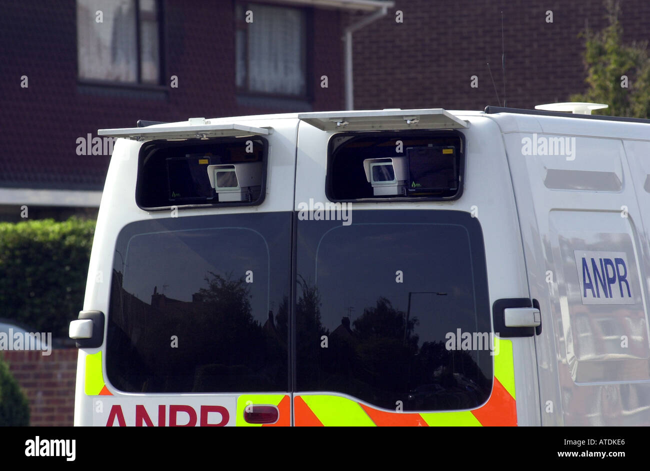 ANPR Automatic number plate recognition police vehicle at work UK. Photograph by Ian Miles ...
