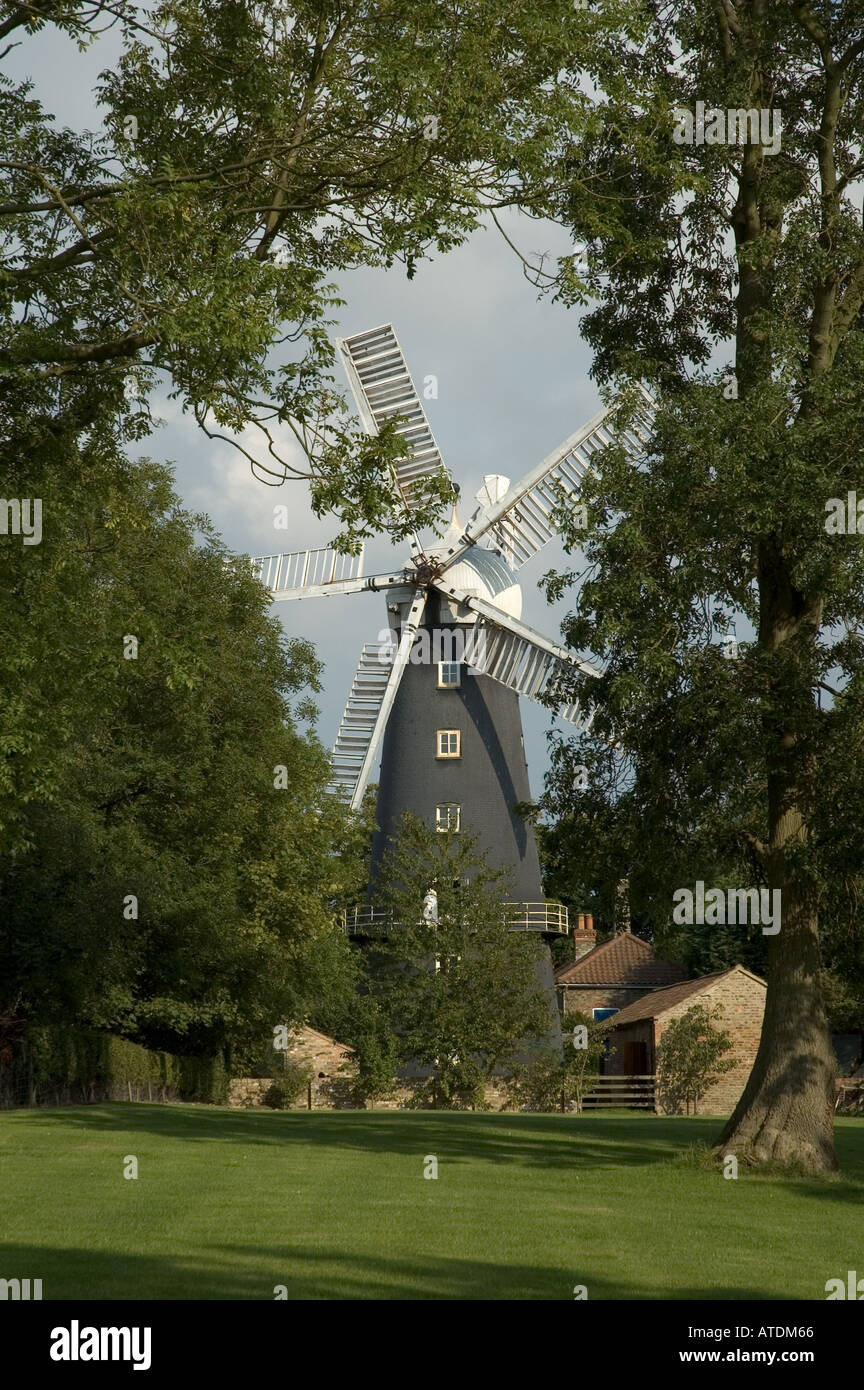 Five sailed windmill Alford Lincolnshire Wolds England UK Stock Photo ...