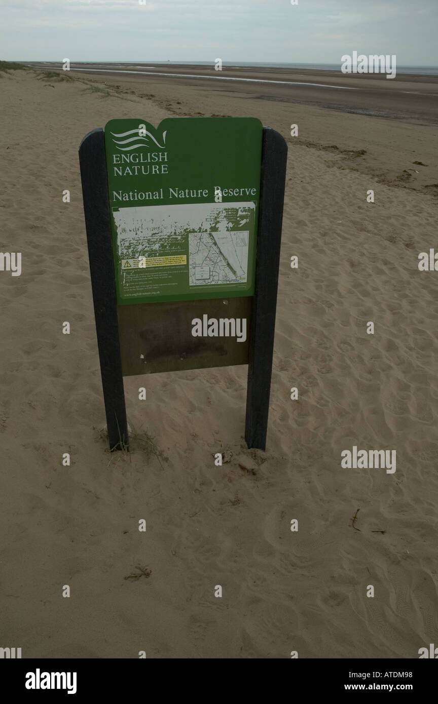 Nature reserve signpost at Mablethorpe Lincolnshire England UK Stock ...