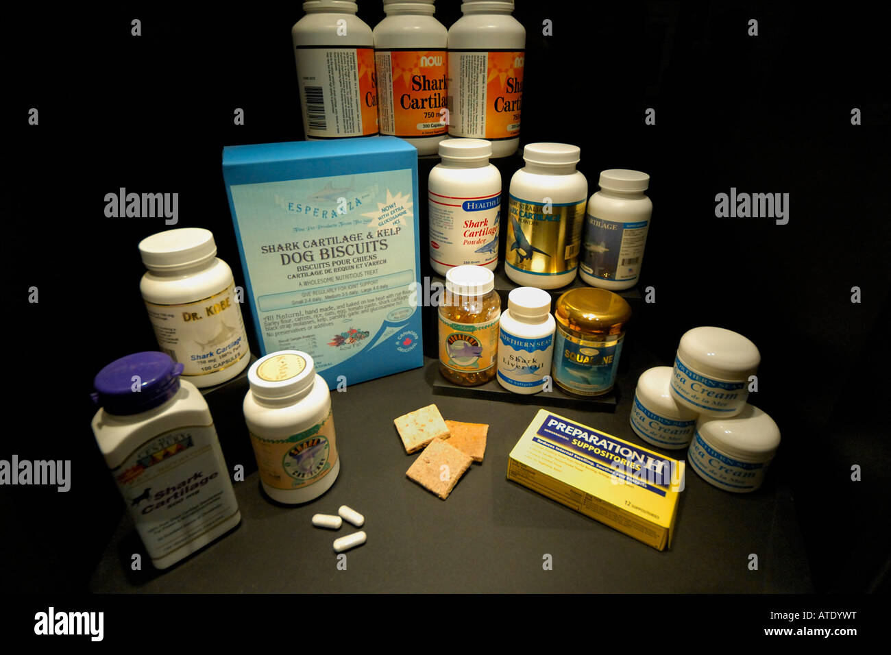 Shark fin products display Stock Photo - Alamy