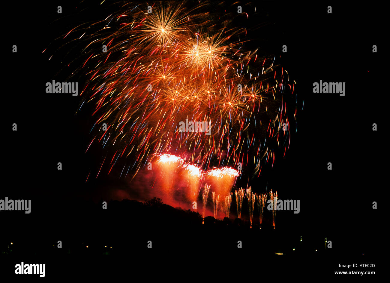fireworks celebration Prague Czech Republic Stock Photo - Alamy